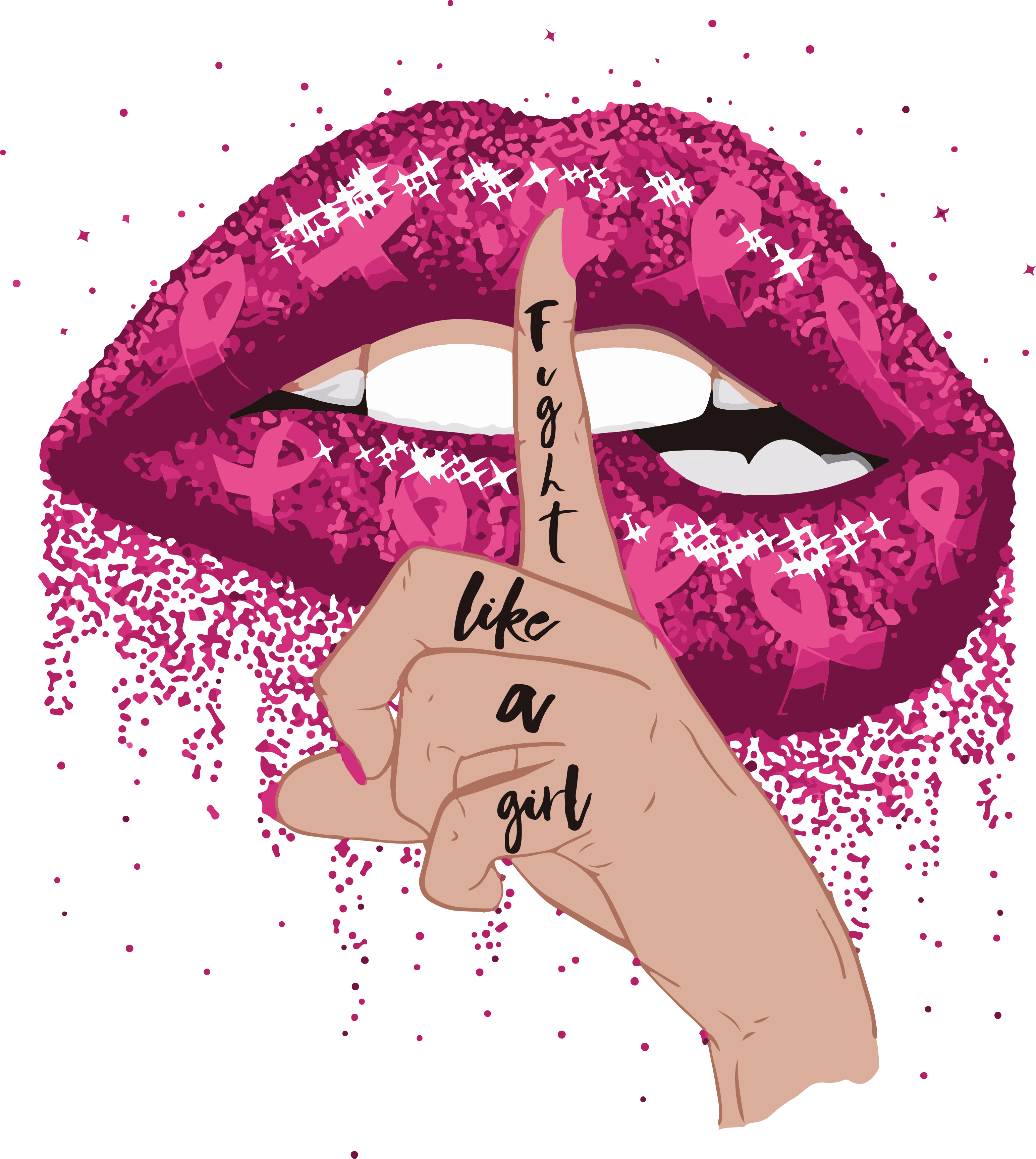 Fight Like A Girl Lips Svg, Breast Cancer Svg, Cancer Awaren | Inspire ...