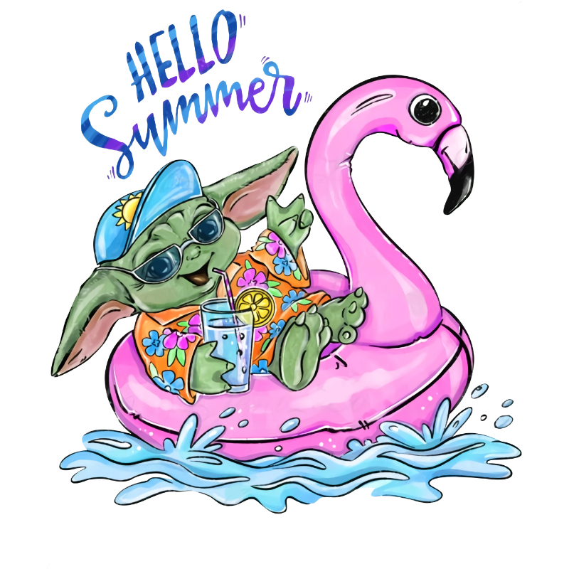 Baby Yoda Hello Summer Pink Flamingo Svg, Breast Cancer Svg, | Inspire ...