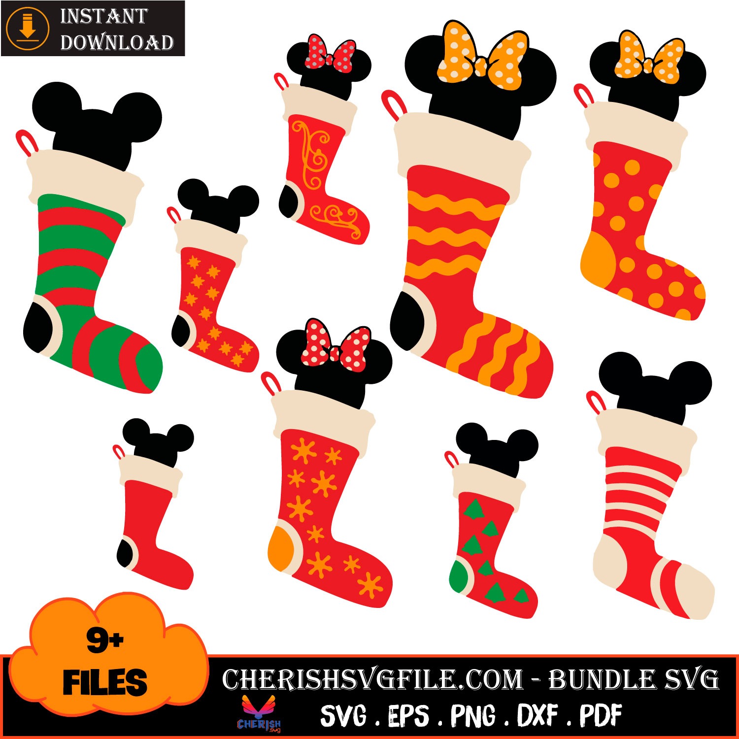 Christmas Stocking Bundle Svg, 9 Files of Christmas Stocking | Inspire ...