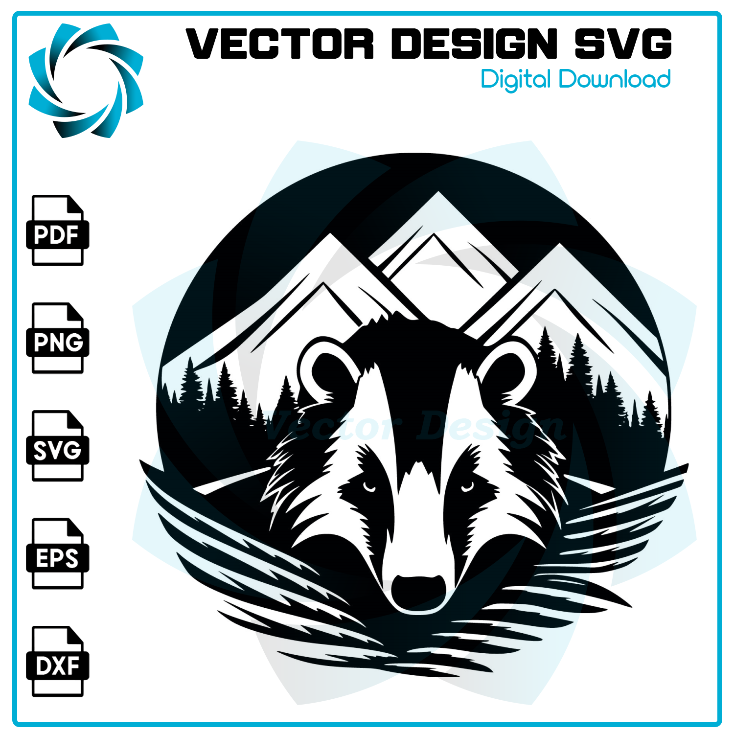 Badger SVG, Badger PNG, Badger vector, Badger, Vector, SVG, | Inspire ...