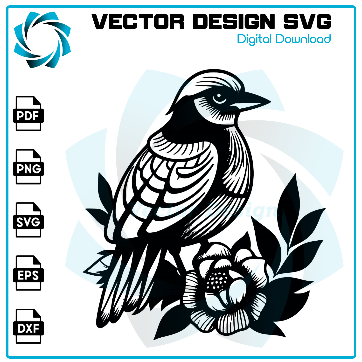 Bird SVG, Blue Jay Bird SVG, Blue Jay Bird Flower SVG, Blue | Inspire ...