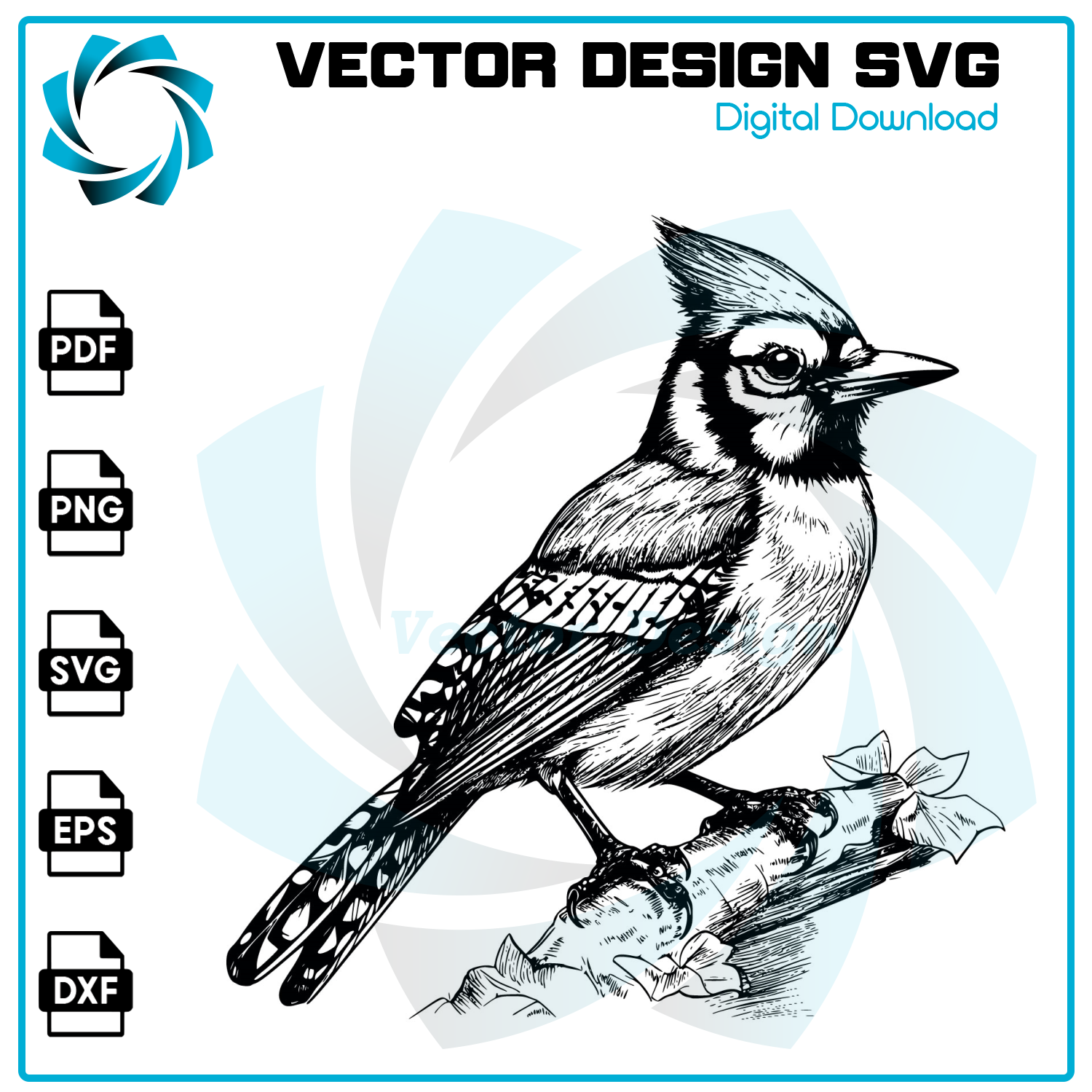 Bird SVG, Blue Jay Bird SVG, Blue Jay Bird Flower SVG, Blue - Inspire ...