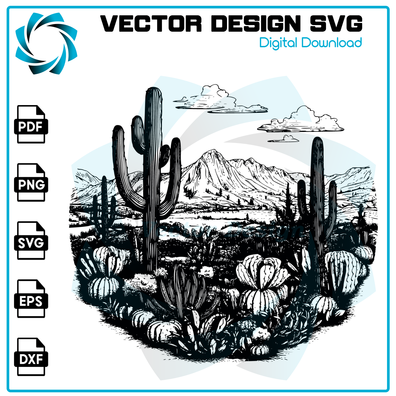 Cactus Desert SVG, Cactus Desert PNG, Cactus Desert vector, | Inspire ...