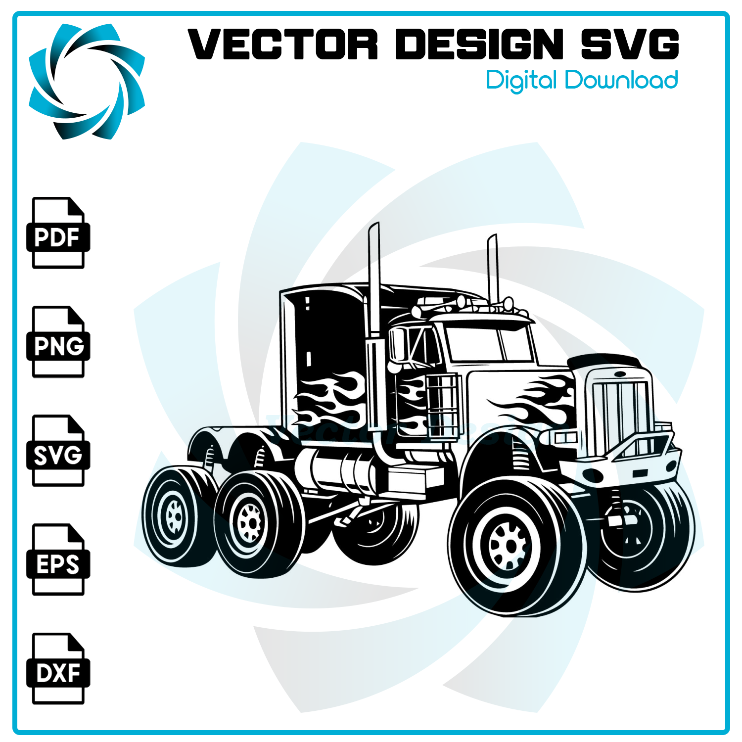 Semi Truck Svg, Semi Truck Clipart, Semi Truck Cricut, Semi | Inspire ...