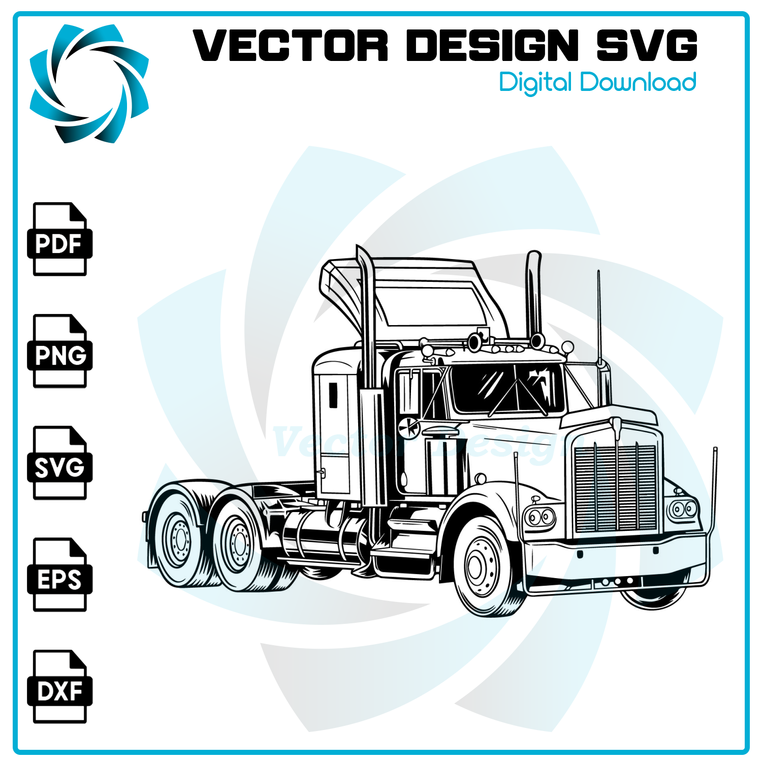 Semi Truck Svg, Semi Truck Clipart, Semi Truck Cricut, Semi | Inspire ...