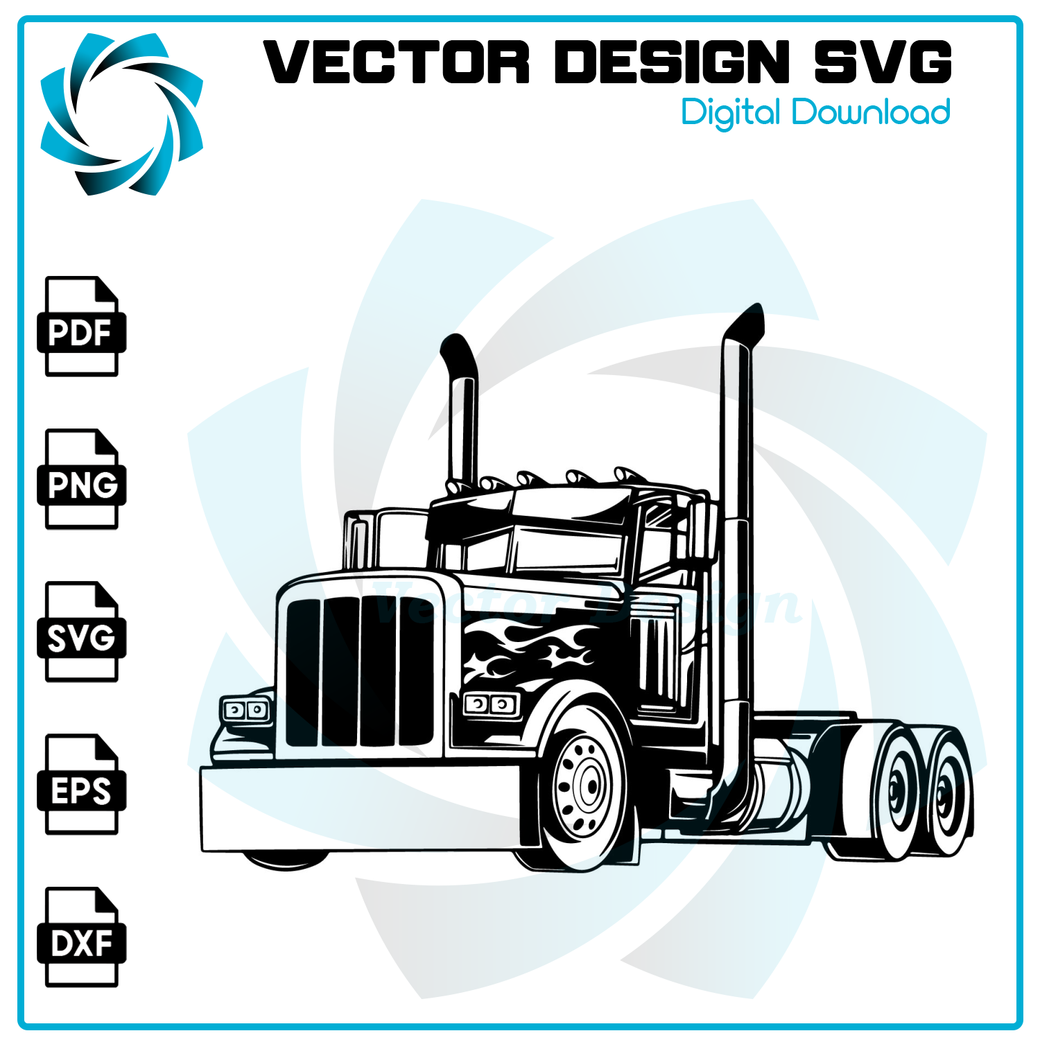 Semi Truck Svg, Semi Truck Clipart, Semi Truck Cricut, Semi - Inspire ...