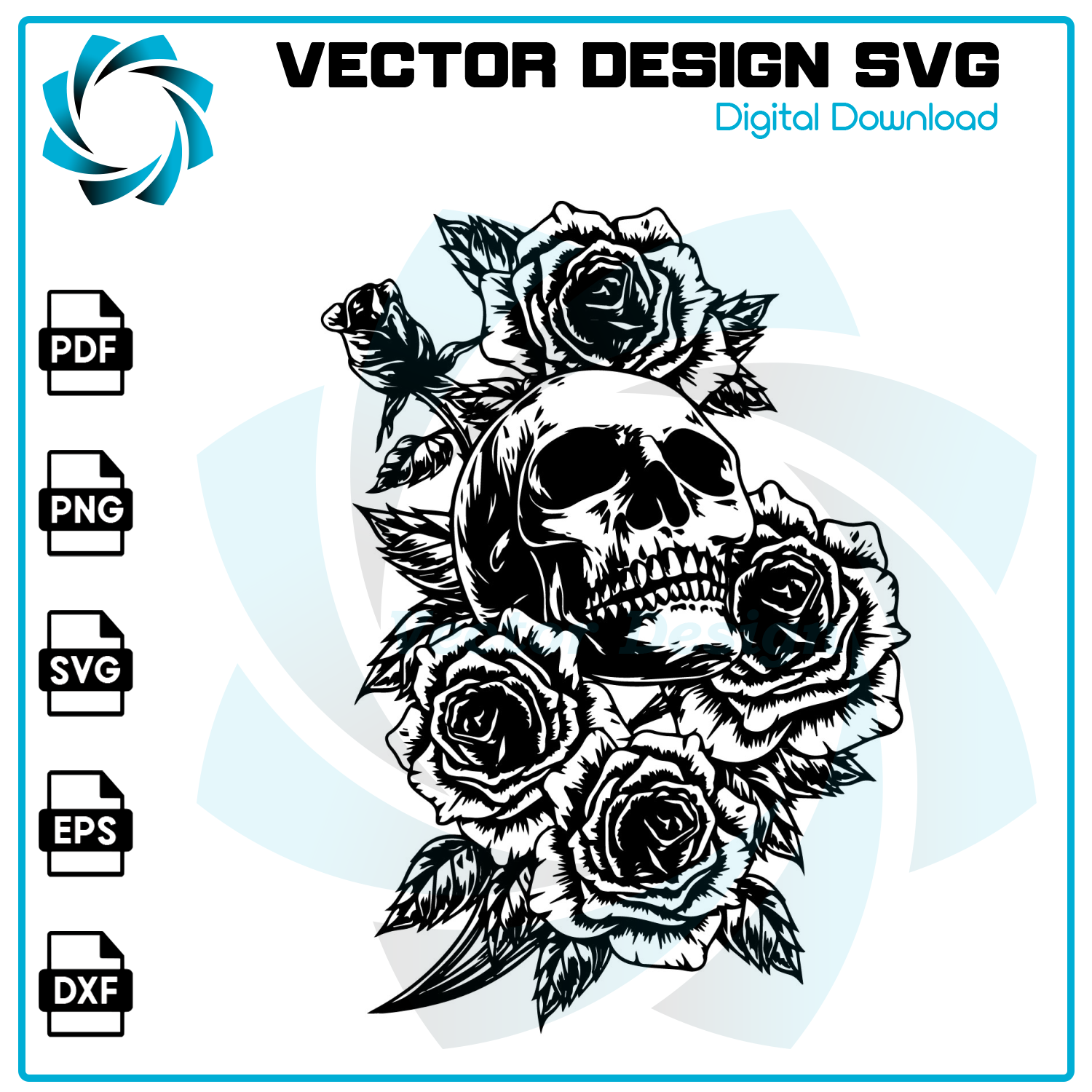Skull With Rose SVG, Skull and Roses SVG, Skull SVG, Skull a | Inspire ...