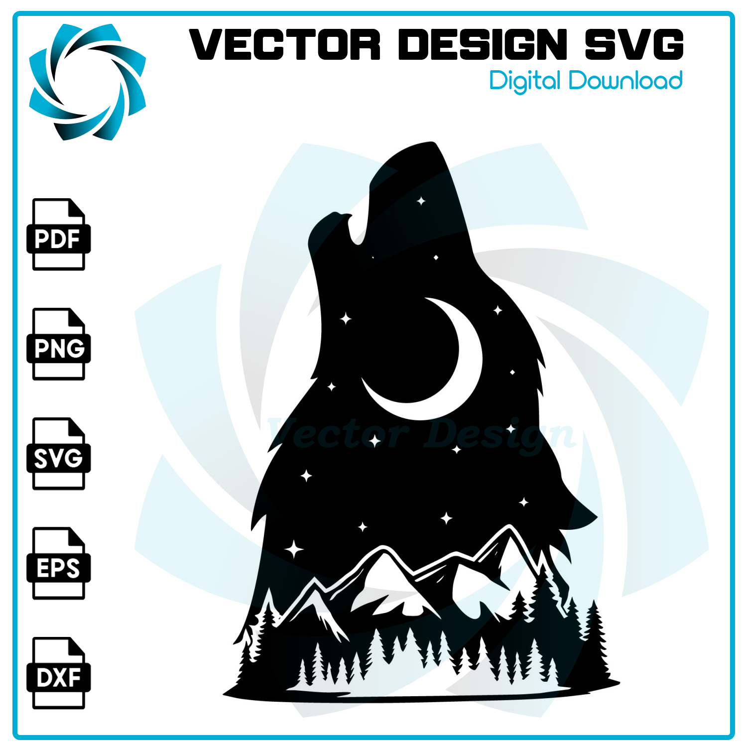 Howling Wolf Svg, Wolf Svg, Mountain Wolf Svg, Wolf Clipart, - Inspire ...