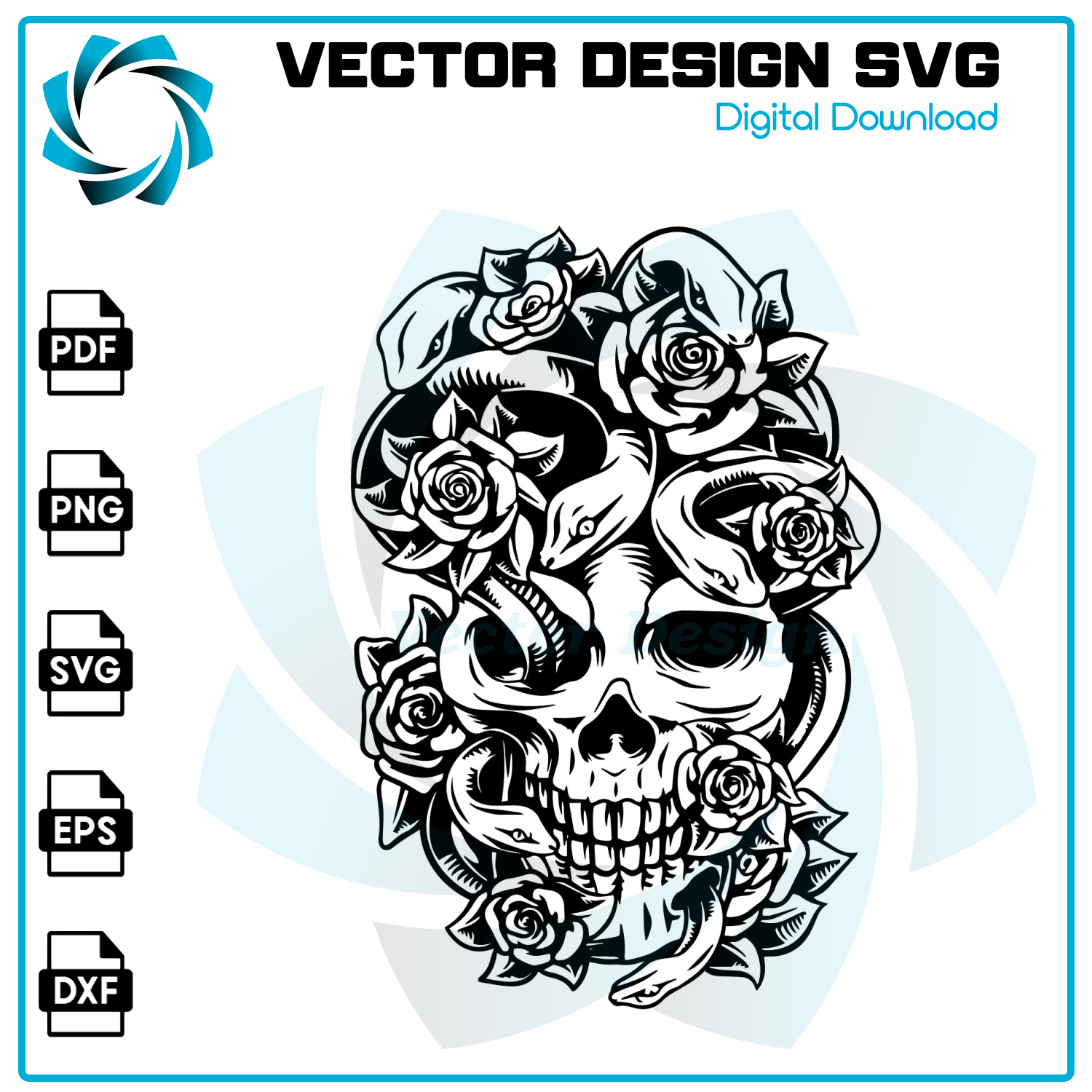 Floral Snake Skull Svg, Skull Snake Svg, Skull Svg, Snake Sv | Inspire ...