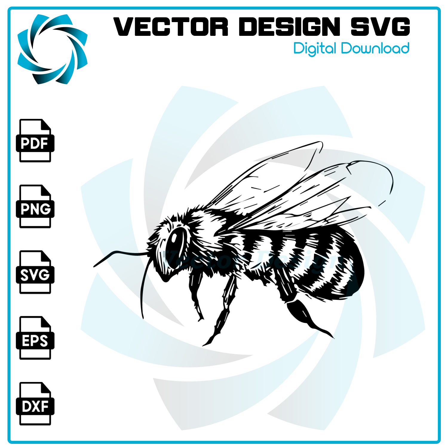 Bee SVG, Bee PNG, Bee Vector, Bee, SVG, PNG, EPS, digital do - Inspire ...
