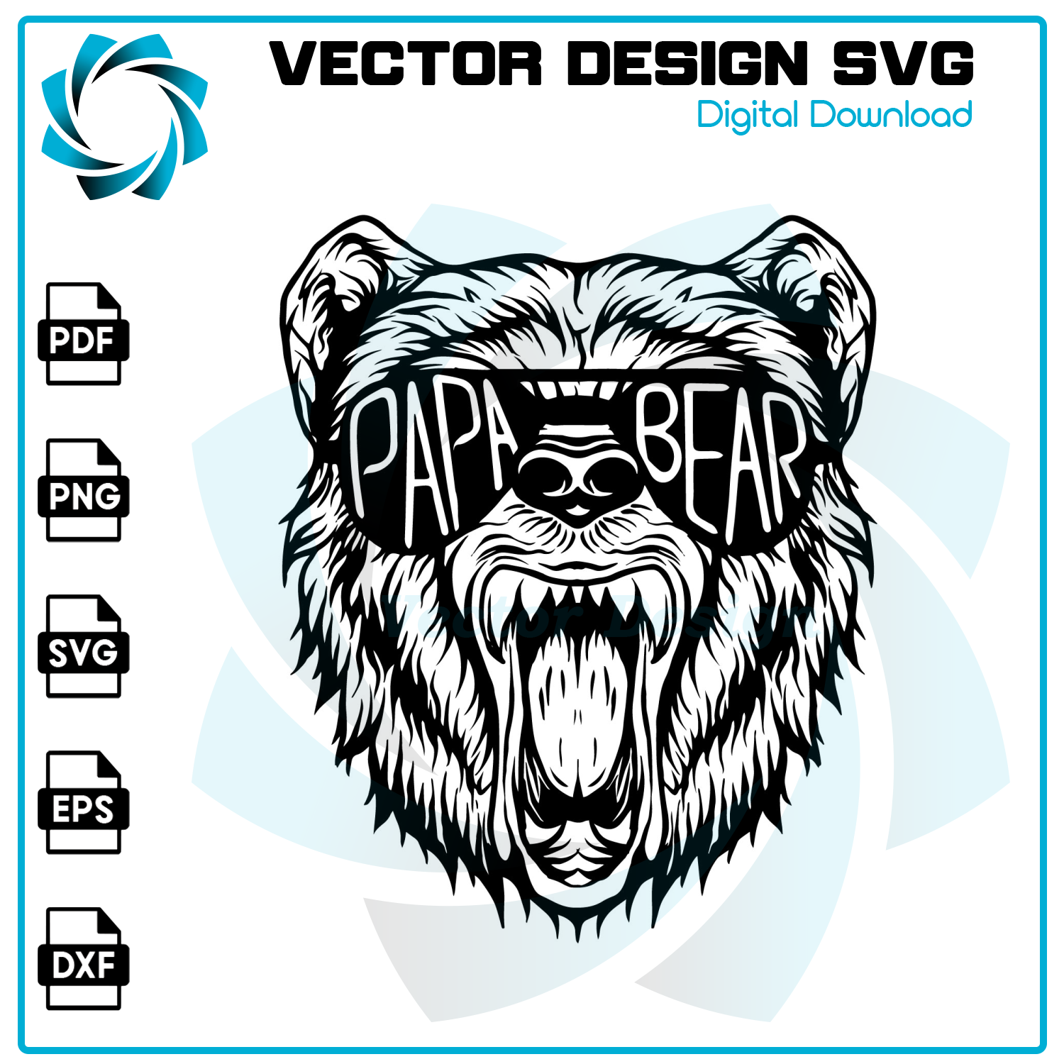 Papa Bear Svg, Papa Bear Face Svg, Bear With Glasses Svg, Pa - Inspire ...