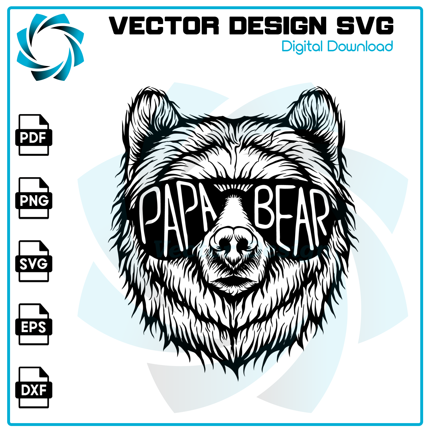 Papa Bear Svg, Papa Bear Face Svg, Bear With Glasses Svg, Pa | Inspire ...