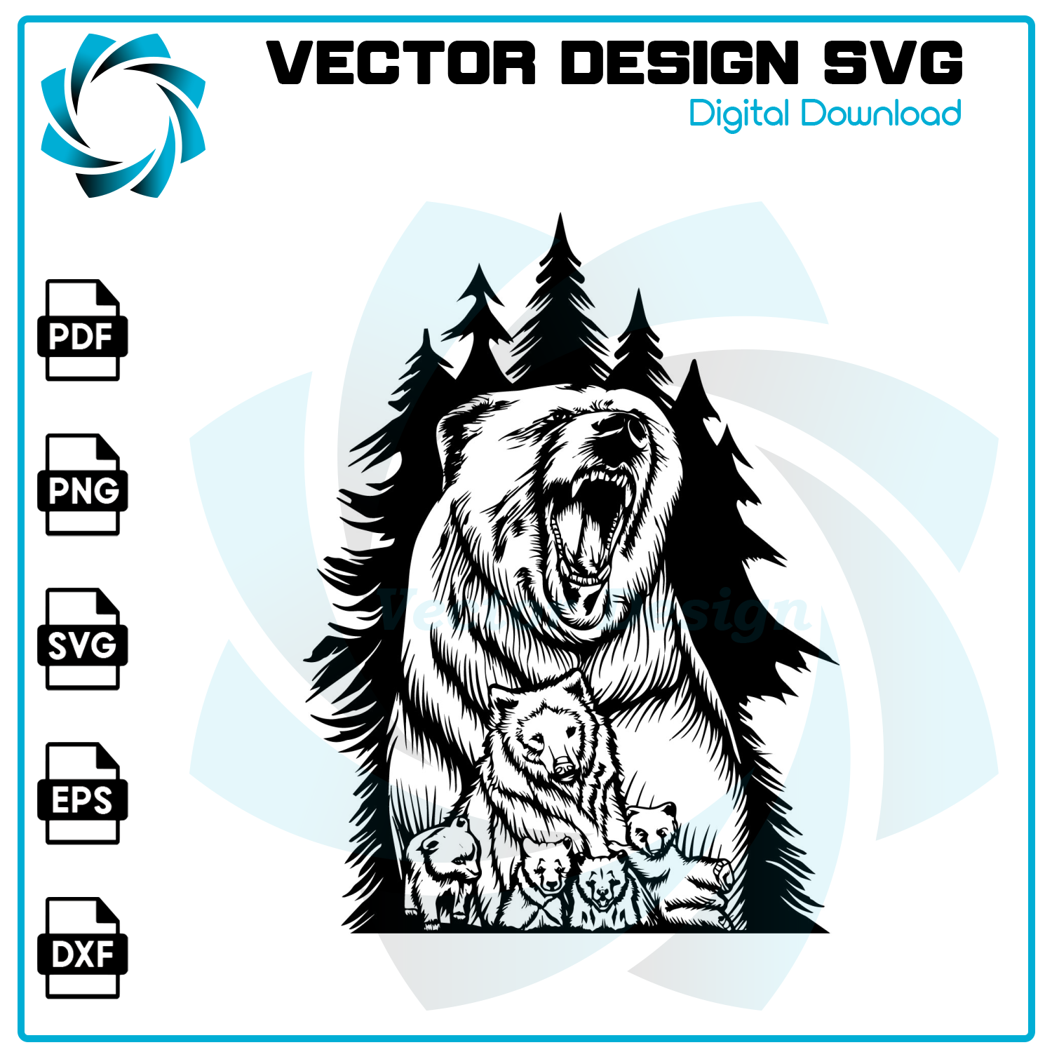 Bear Family Svg, Bear Svg, Bear Clipart, Bear Vector, Bear C - Inspire ...