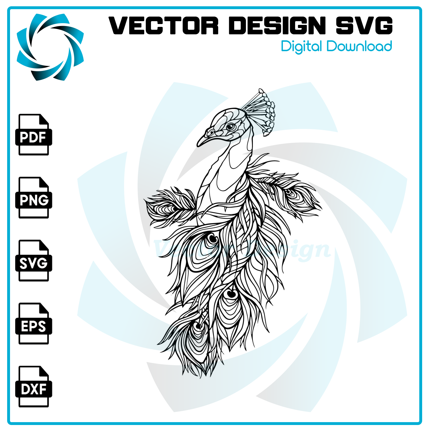 Peacock Svg, Peacock Clipart, Peacock Cut file, Peacock Vect - Inspire ...