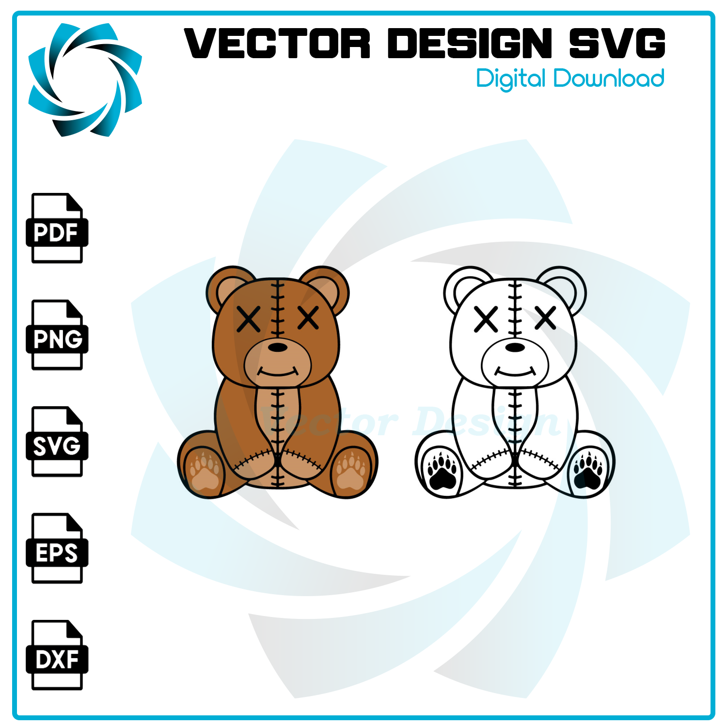 Teddy Bear Svg, Stitched Teddy Bear Svg, Baby Bear Svg, Tedd | Inspire ...