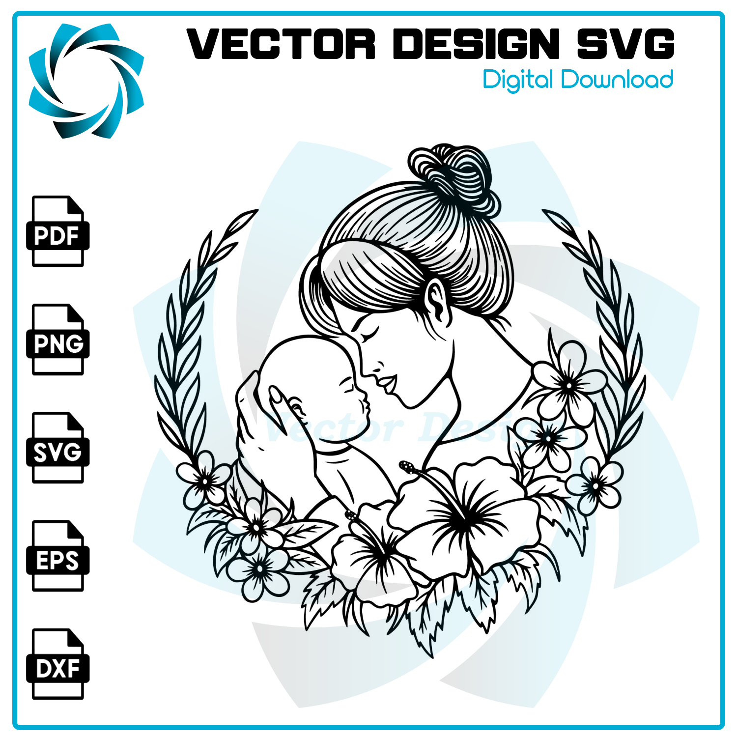 Floral Mom And Baby Svg, Mom And Baby Svg, Mom Svg, Baby Svg | Inspire ...