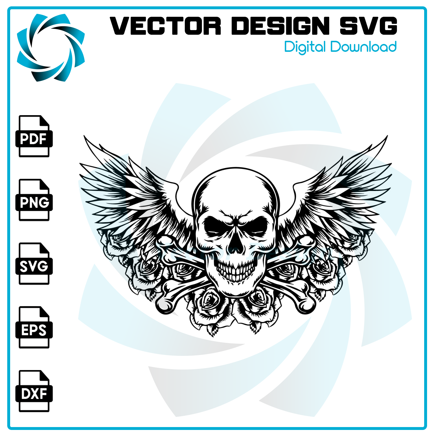 Skull With Wings SVG, Skull with Flowers SVG, Skull SVG, Sku | Inspire ...