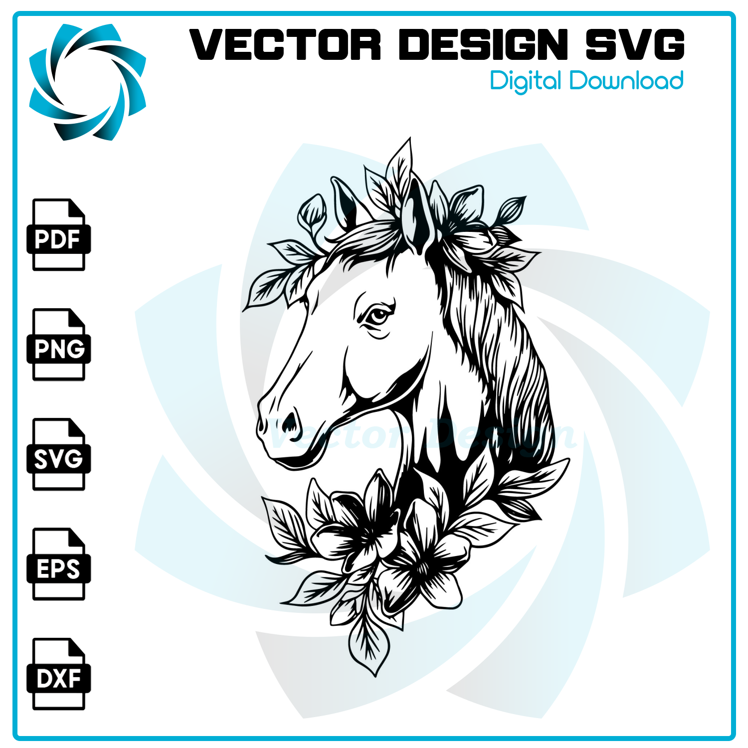 Horse With Flowers Svg, Horse Svg, Horse Flower Svg, Horse H | Inspire ...