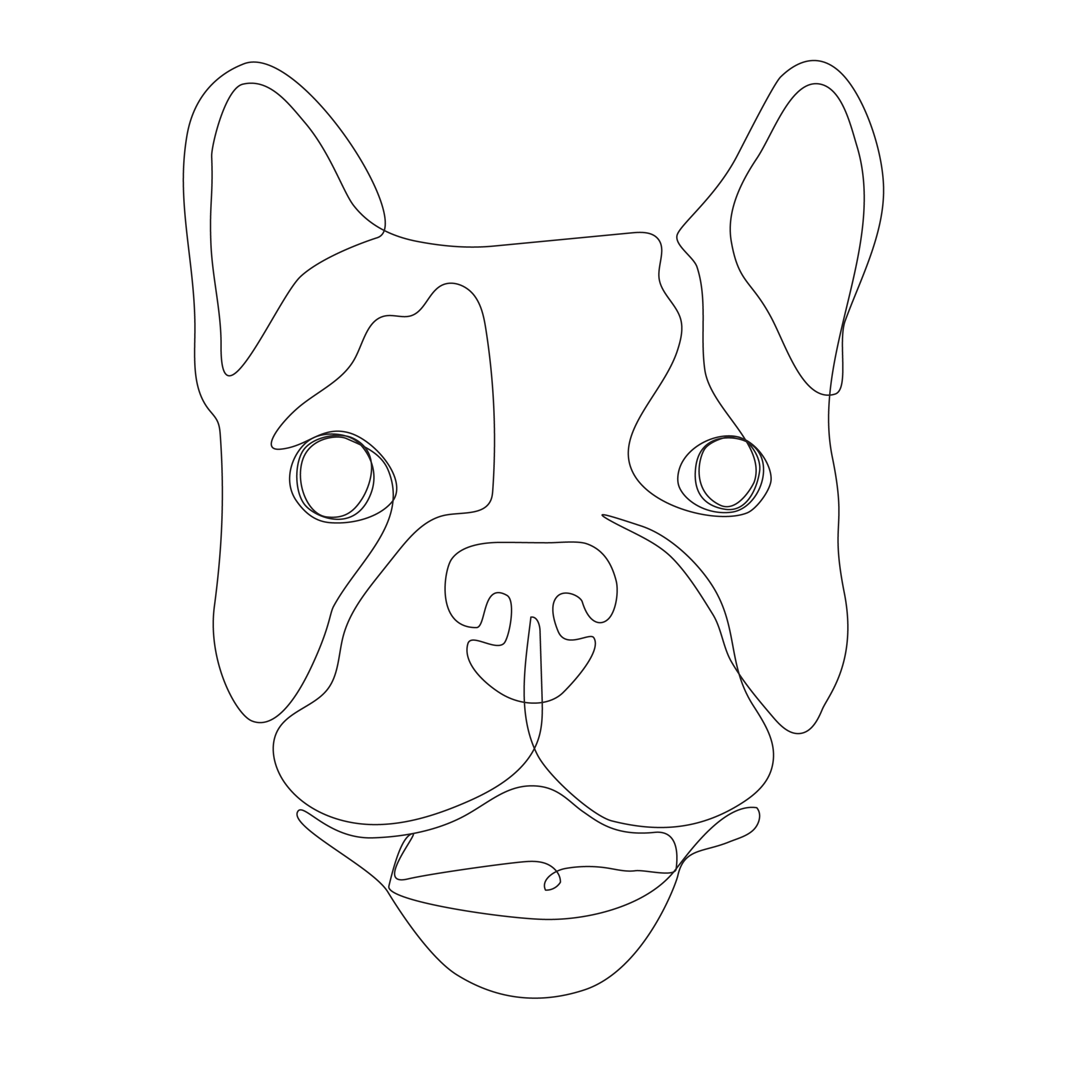 One line drawing of dog3 | Inspire Uplift