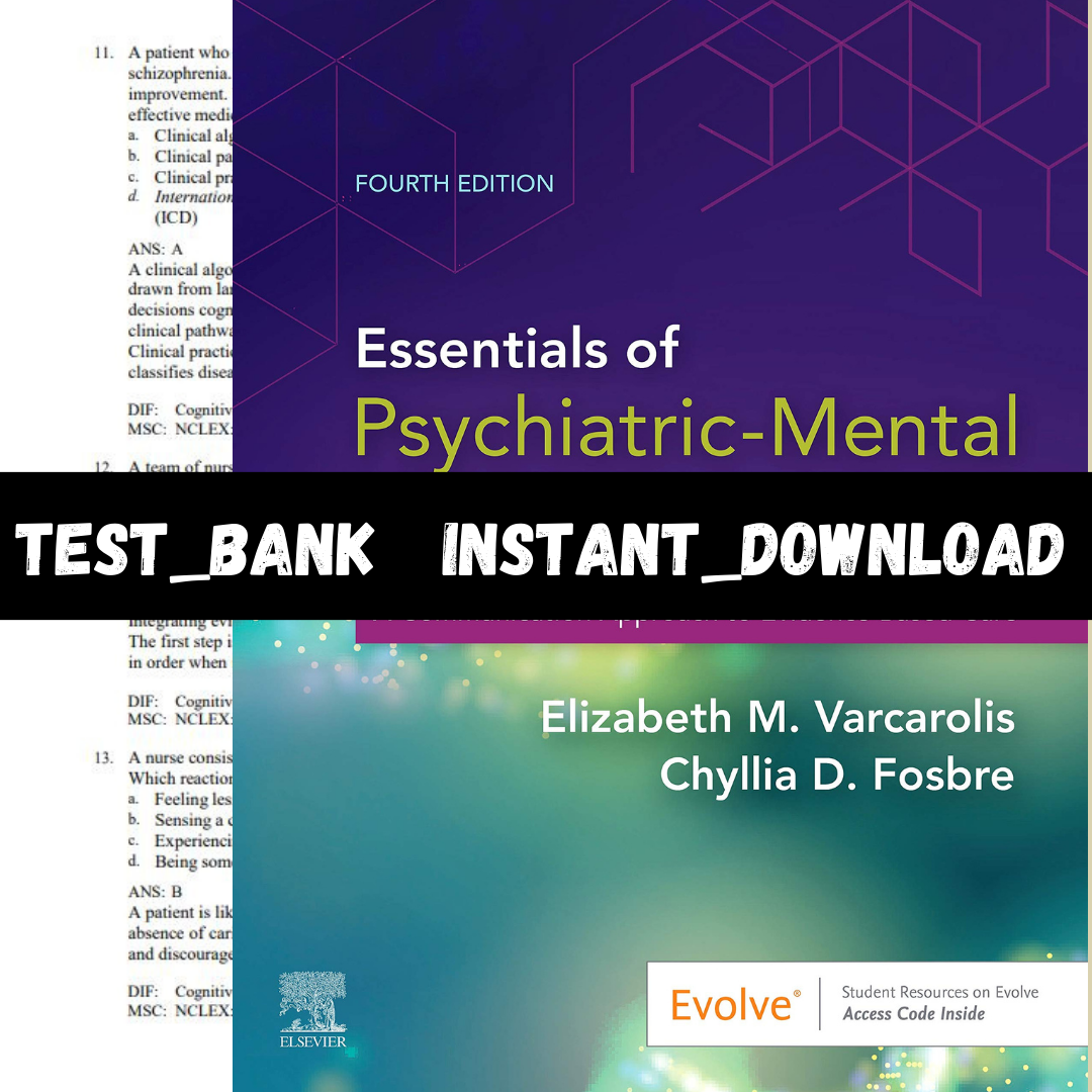 Test Bank for Essentials of Psychiatric Mental Health Nursin | Inspire ...