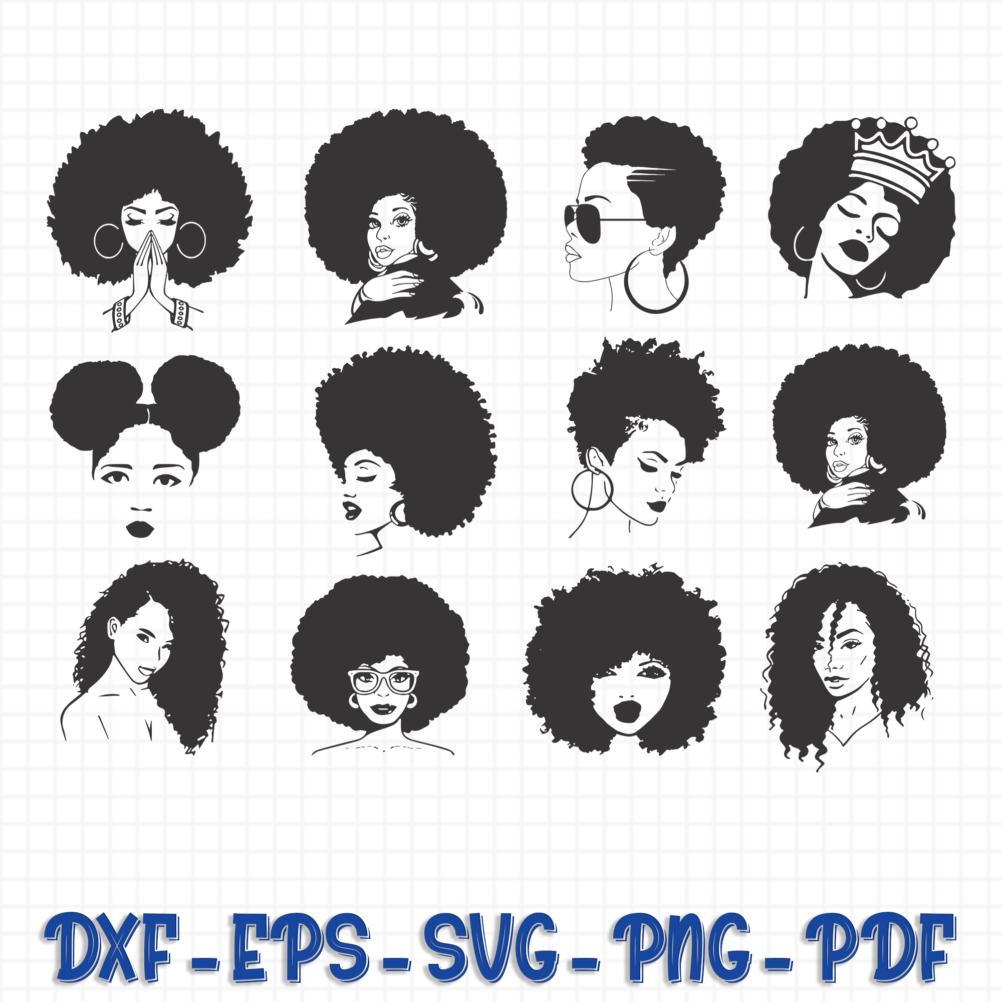 Afro Woman Svg Afro Girl Svg Afro Queen Svg Afro Lady Svg Inspire