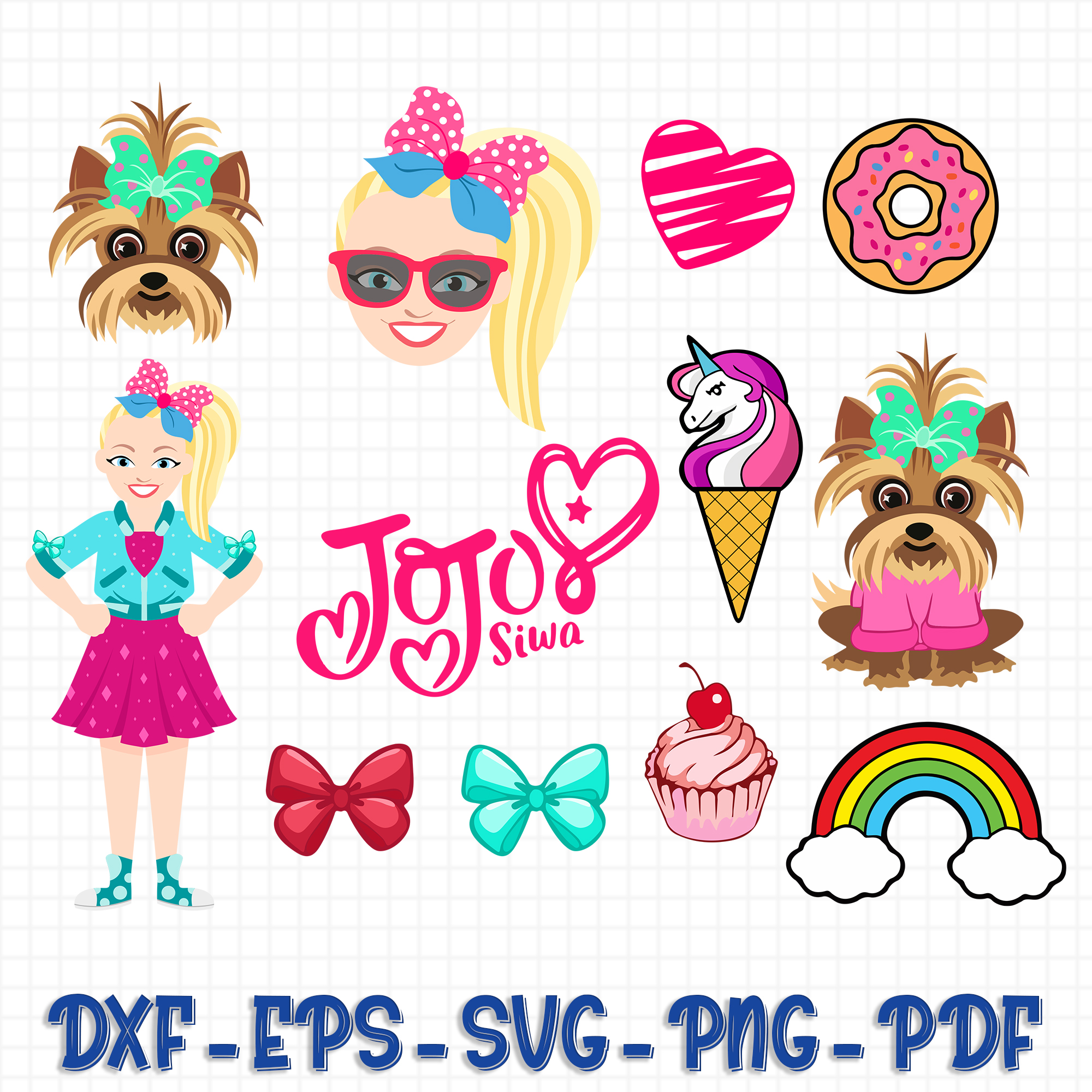 Jojo Siwa Bundle SVG, jojo siwa vector, jojo siwa silhouette | Inspire Uplift