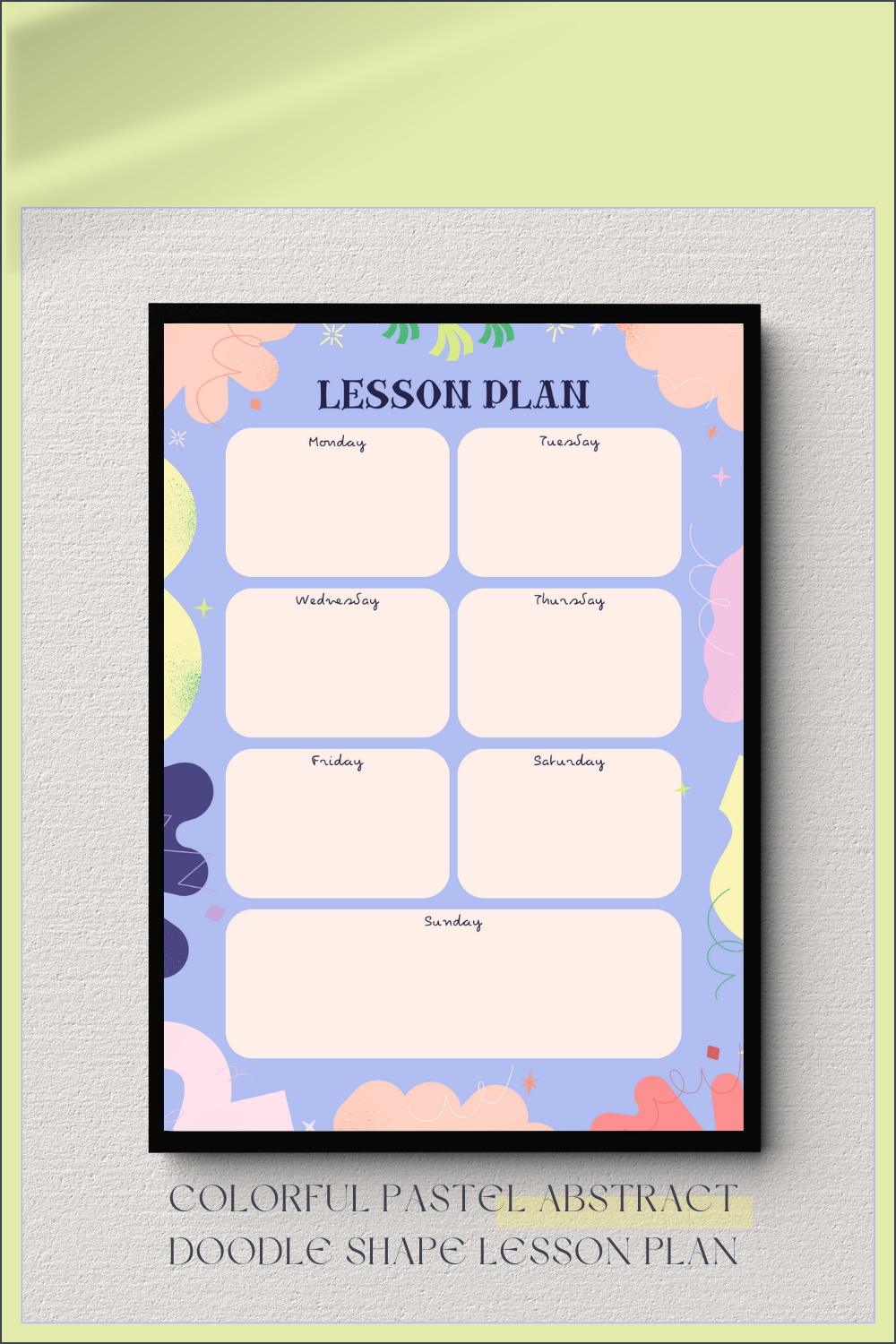 Colorful Pastel Abstract Doodle Shape lesson Plan | Inspire Uplift