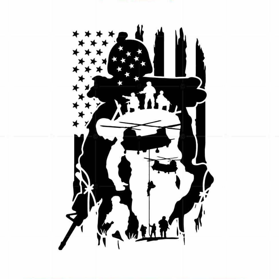 American Flag Military SVG Soldiers In War Scene Cutting Fil | Inspire ...