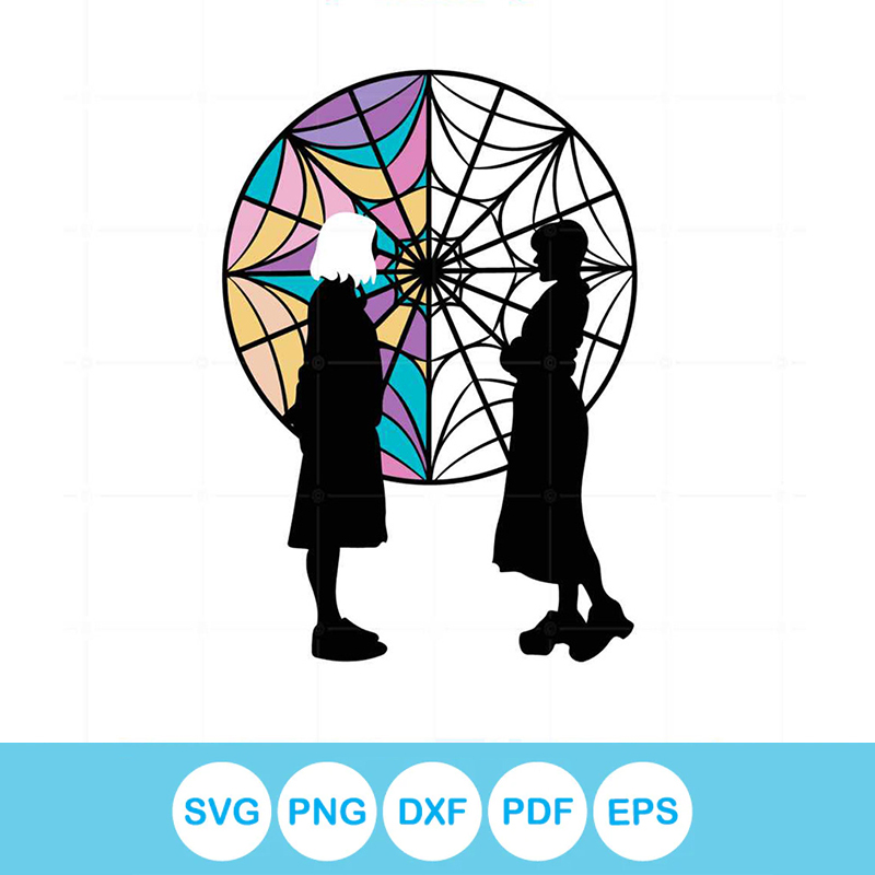 Wednesday Addams And Enid Sinclair Silhouettes Svg Files | Inspire Uplift