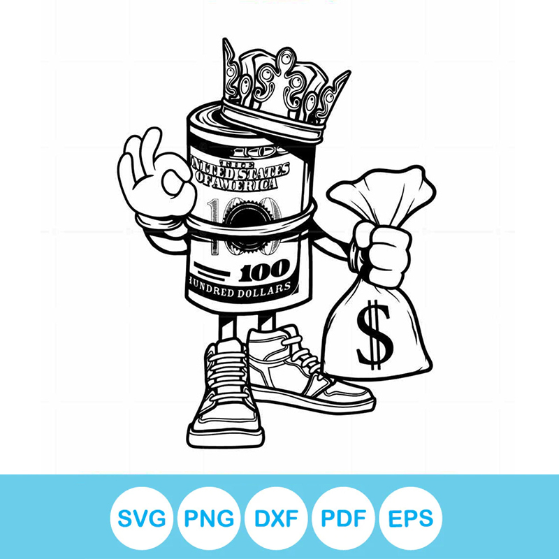 Money Roll King Crown SVG For Cricut Sublimation Files - Inspire Uplift