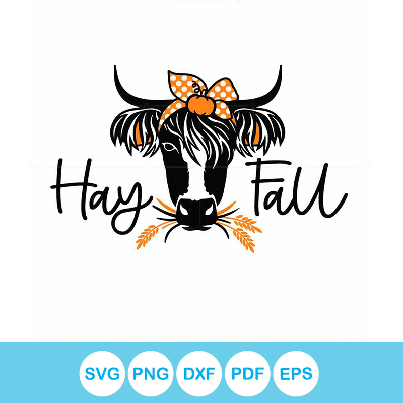 Hay Fall Highland Cow Retro SVG Best Graphic Design Cutting | Inspire ...
