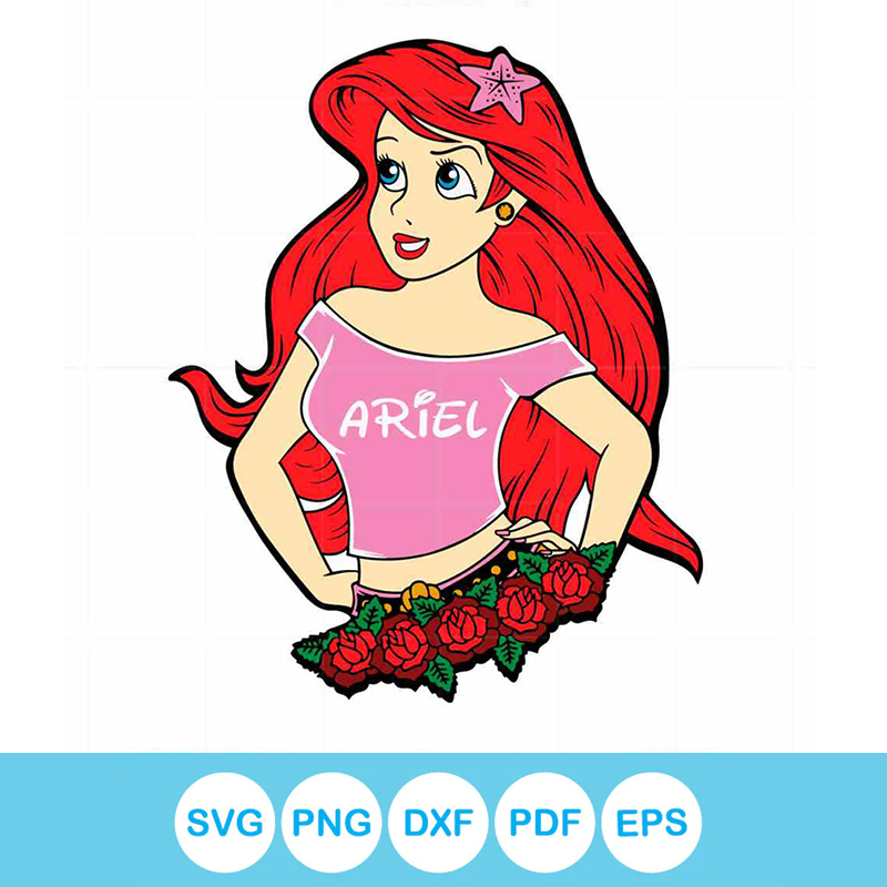 Ariel Disney Princess SVG The Little Mermaid Graphic Design | Inspire ...
