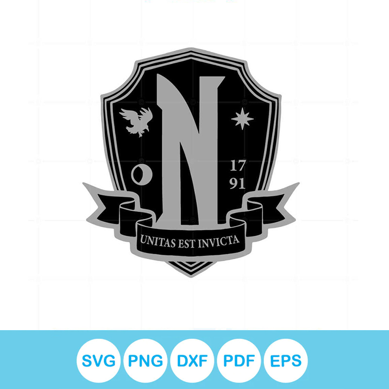 Wednesday Nevermore Academy Emblem Crest Logo Svg Cutting Fi - Inspire ...