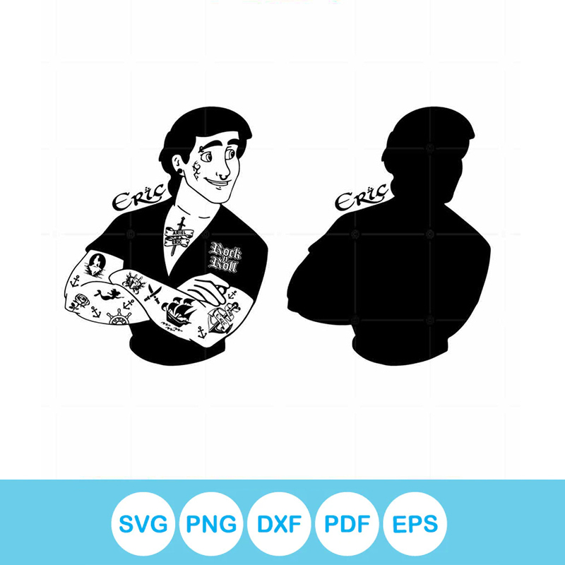 Eric Tattoo SVG Disney Character Gangster Designs Cutting Fi | Inspire ...