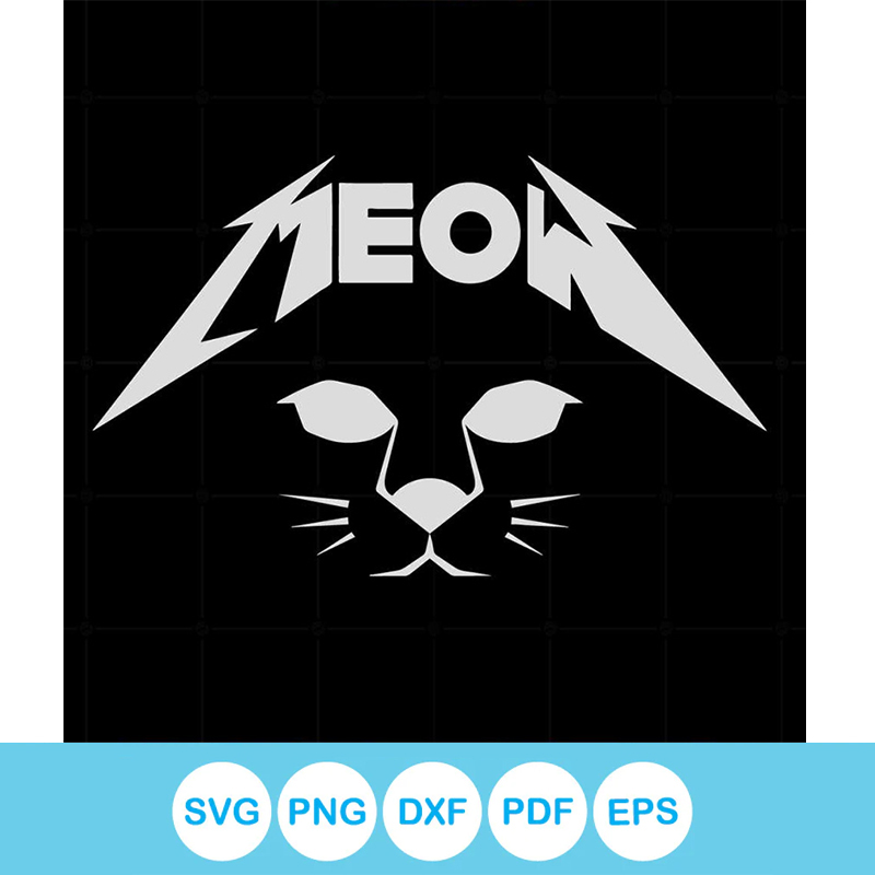 Meowtallica Metal Kitten Svg For Cricut Sublimation Files | Inspire Uplift