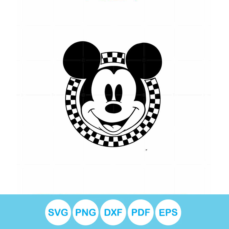 Checkered Mickey Disney Character SVG for Cricut Sublimation | Inspire ...