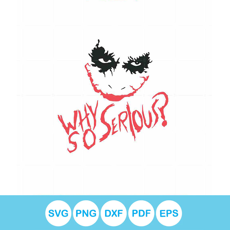 Why So Serious SVG Joker Face Halloween Files For Cricut | Inspire Uplift