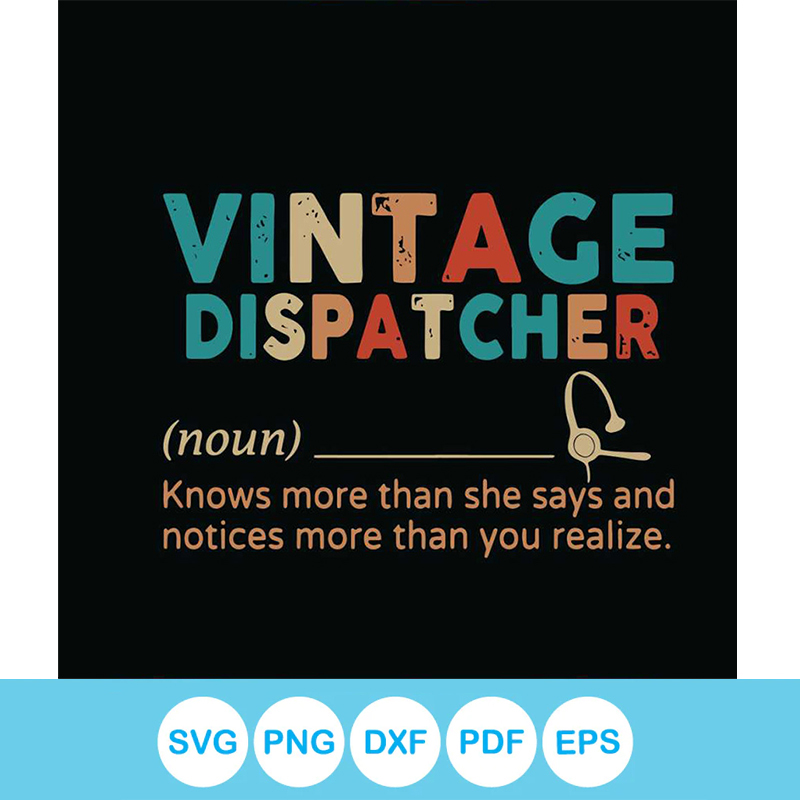 Vintage Dispatcher Svg Dispatcher Headphone SVG File | Inspire Uplift