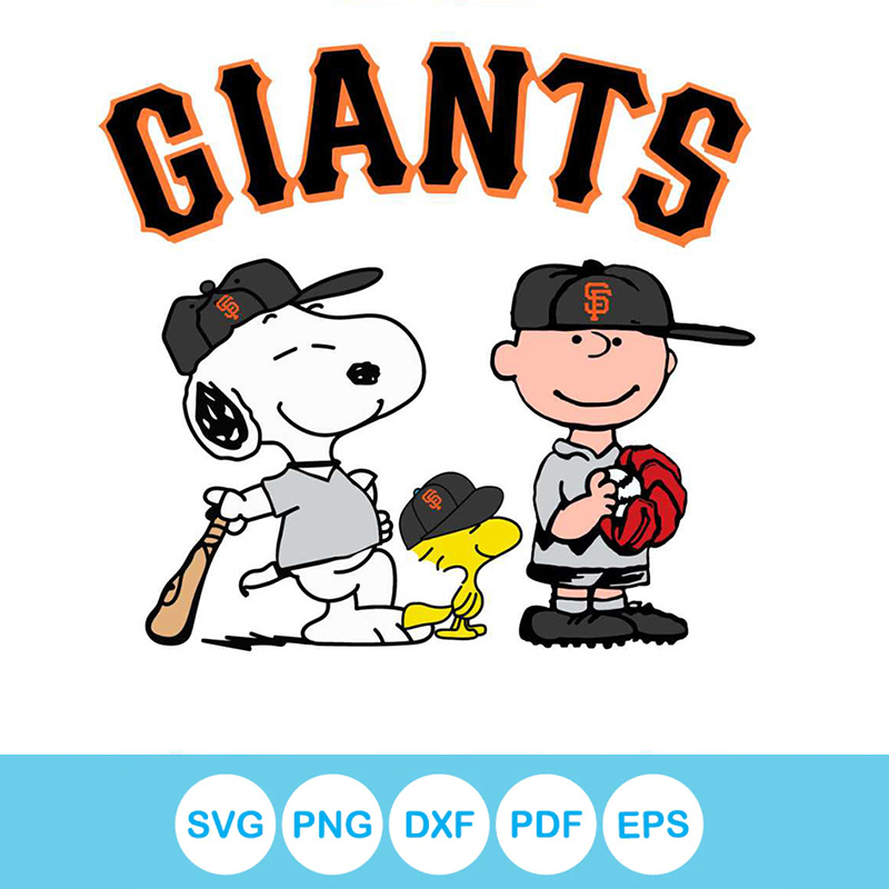 Snoopy Charlie Brown Giants Baseball MLB Svg File | Inspire Uplift