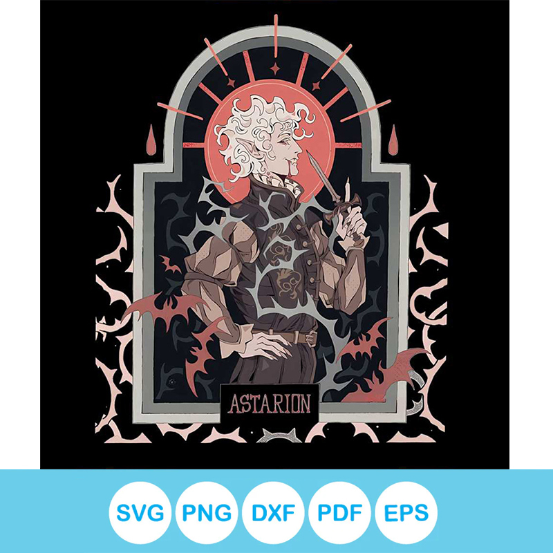 Astarion Fanart Retro Vintage Vampire Baldurs Gate 3 SVG Fil | Inspire ...