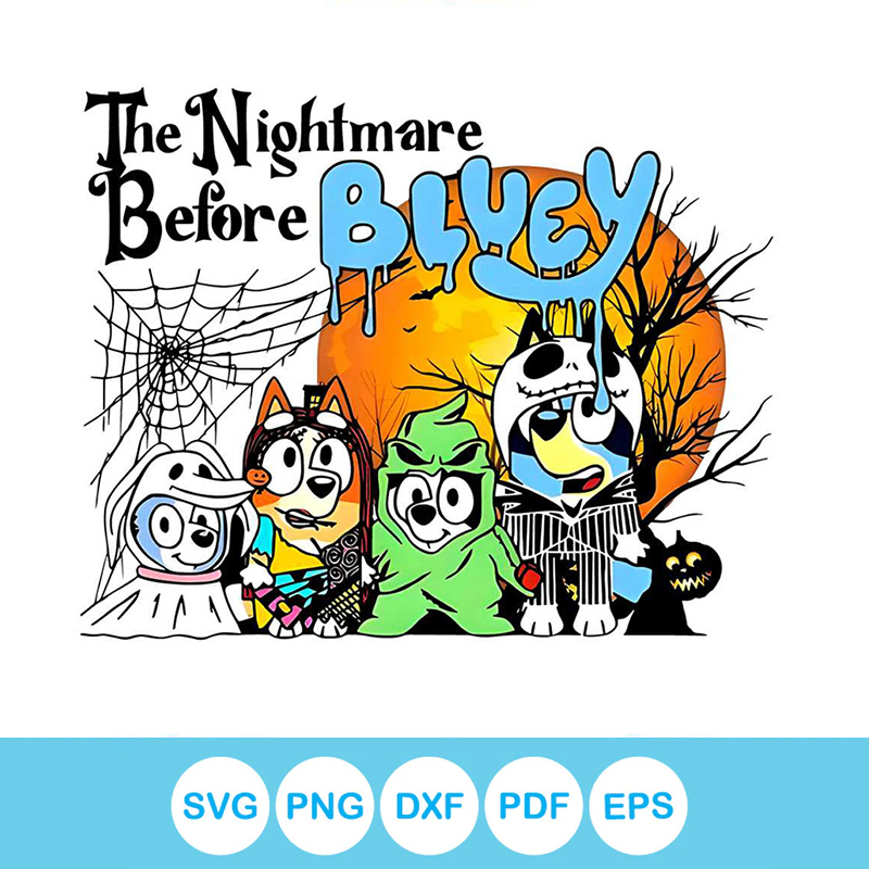The Nightmare Before Bluey Horror Movie PNG Download | Inspire Uplift