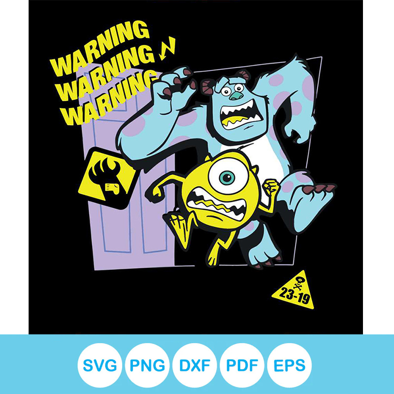 Scary Monsters Inc Warning James P Sullivan SVG File | Inspire Uplift