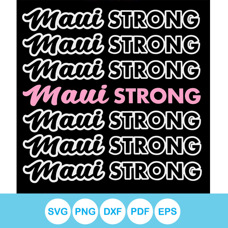 Retro Maui Strong SVG Maui Hawaii Shoreline SVG File | Inspire Uplift