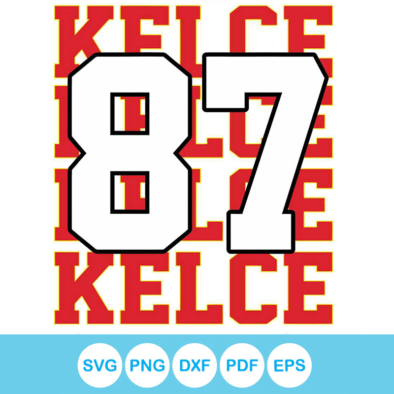 Vintage Kelce 87 Travis Kelce Football SVG Download File | Inspire Uplift