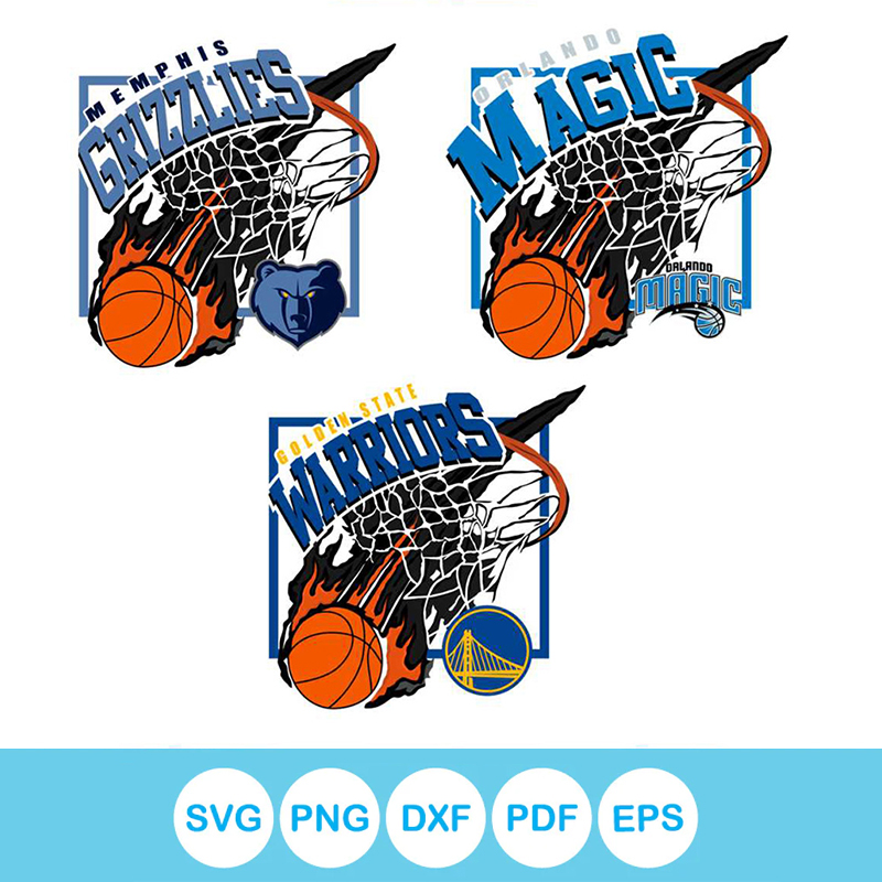 Vintage NBA Basketball Team SVG Bundle | Inspire Uplift