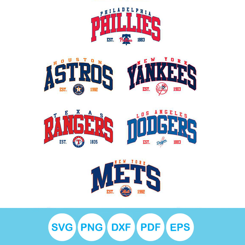 MLB Team Baseball Logo SVG Bundle | Inspire Uplift