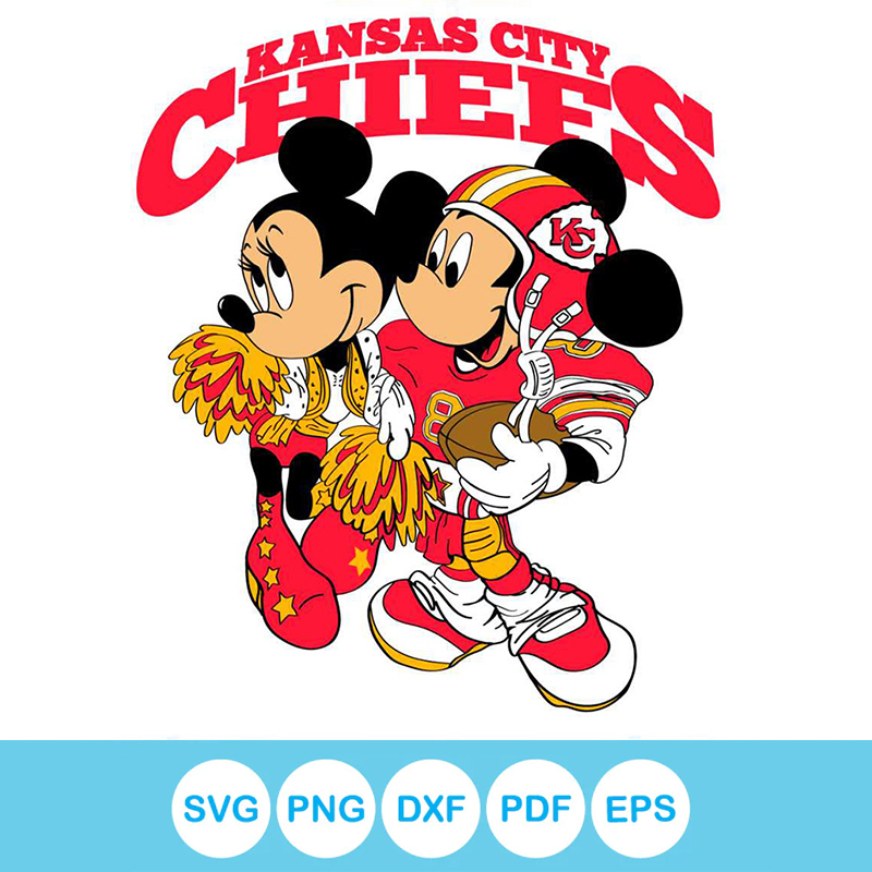 Mickey And Minnie Mouse Kansas City Chiefs SVG | Inspire Uplift