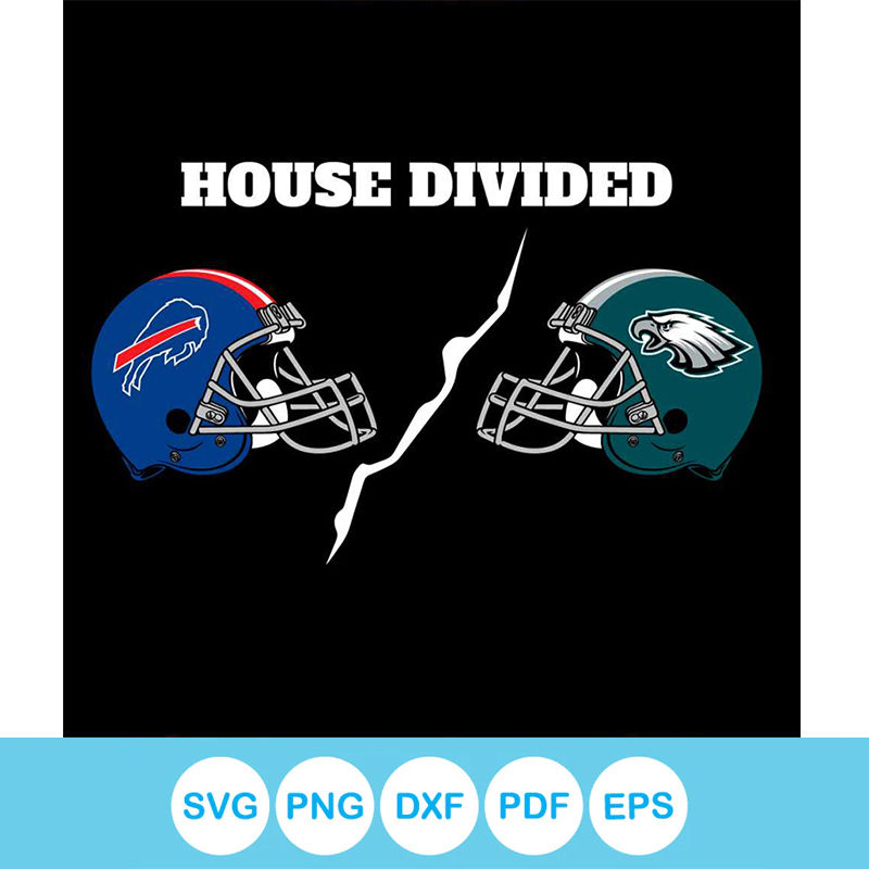 House Divided Bills And Eagles Helmets SVG | Inspire Uplift