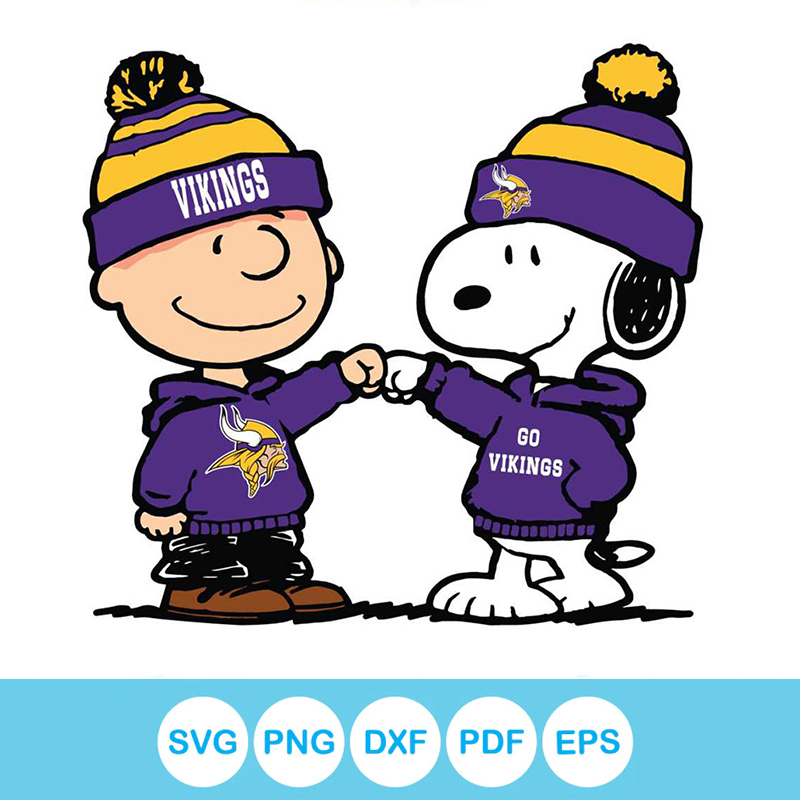 Charlie Brown And Snoopy Go Vikings SVG | Inspire Uplift