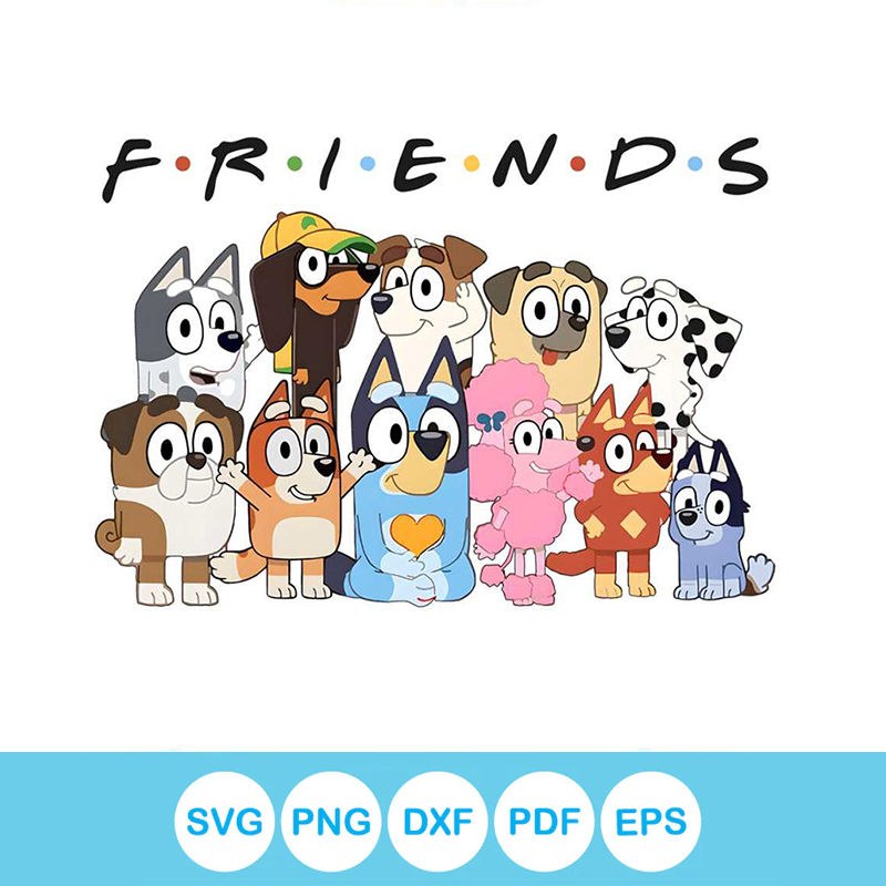 Bluey Friends Cartoon Characters PNG | Inspire Uplift